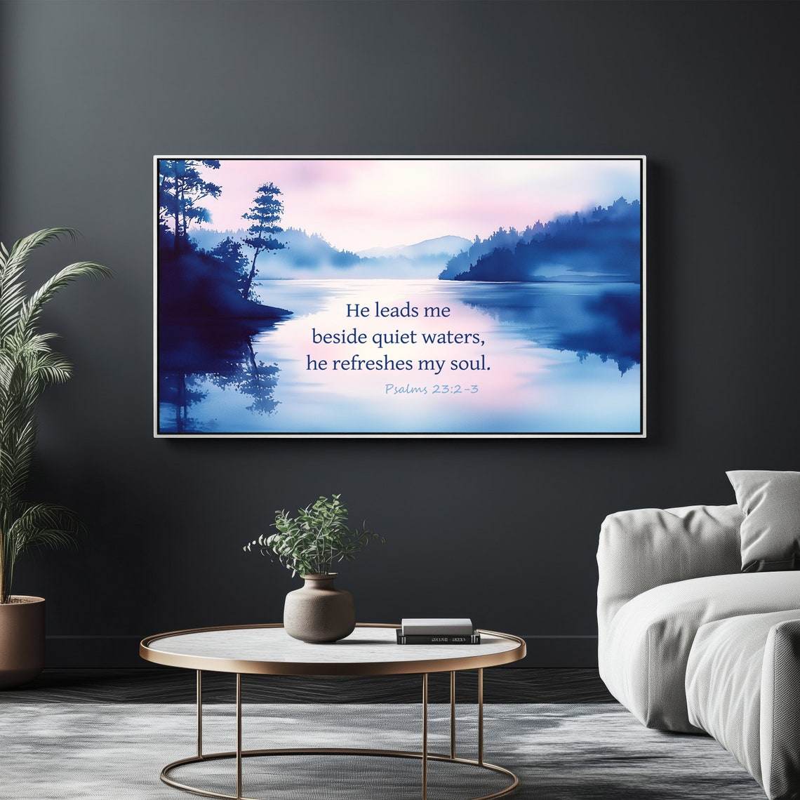 Bible Frame TV Art, Bible Scripture, Christian Art for Frame TV, Psalms ...