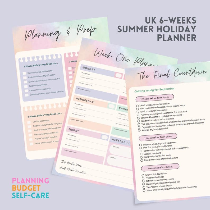 6 Week Summer Holiday Planner - Etsy