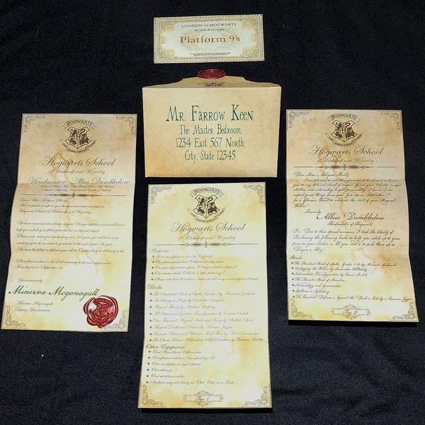 Hogwart Acceptance Letter Personalized - Etsy