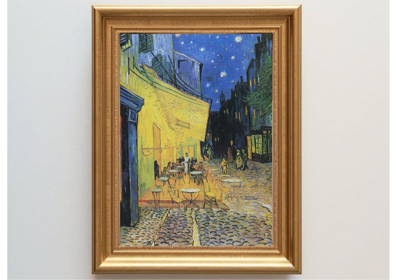 Vincent Van Gogh's Café Terrace at Night (1888) Urban Starlit Café Wall ...