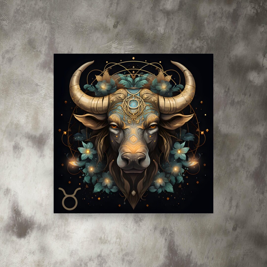 Taurus Zodiac Sign Art Print AI Generated Print Home and Office Wall ...
