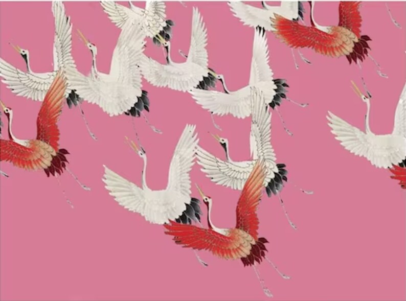 Flying Cranes Painting Birds Vintage Art Print Japanese Wall Art Poster ...