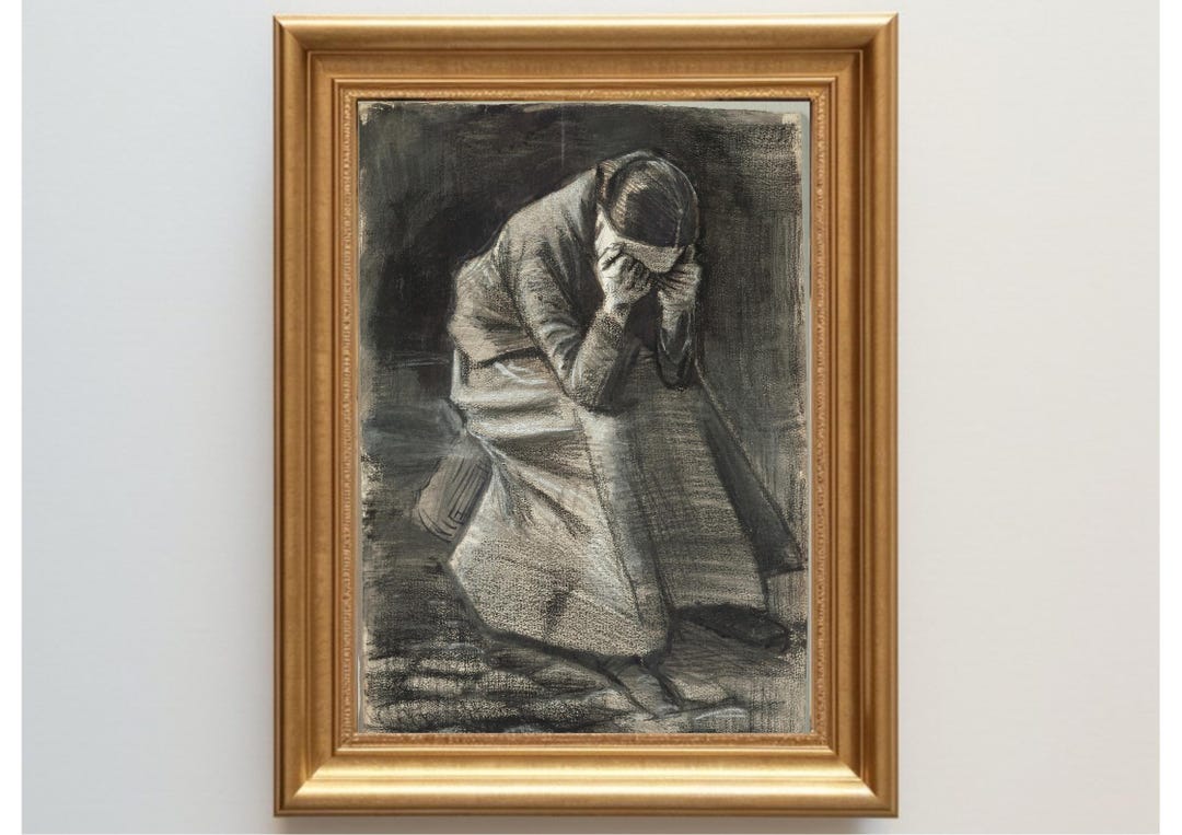 Weeping Woman by Vincent Van Gogh Vintage Woman Portrait Art Print ...