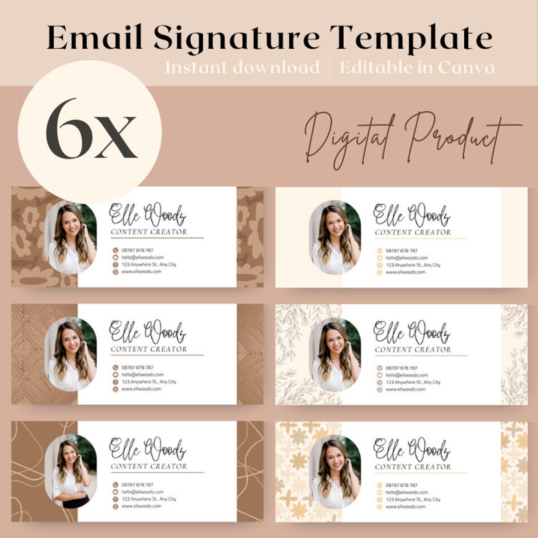 Email Signature Template, Canva Gmail Signature Templates Instant ...