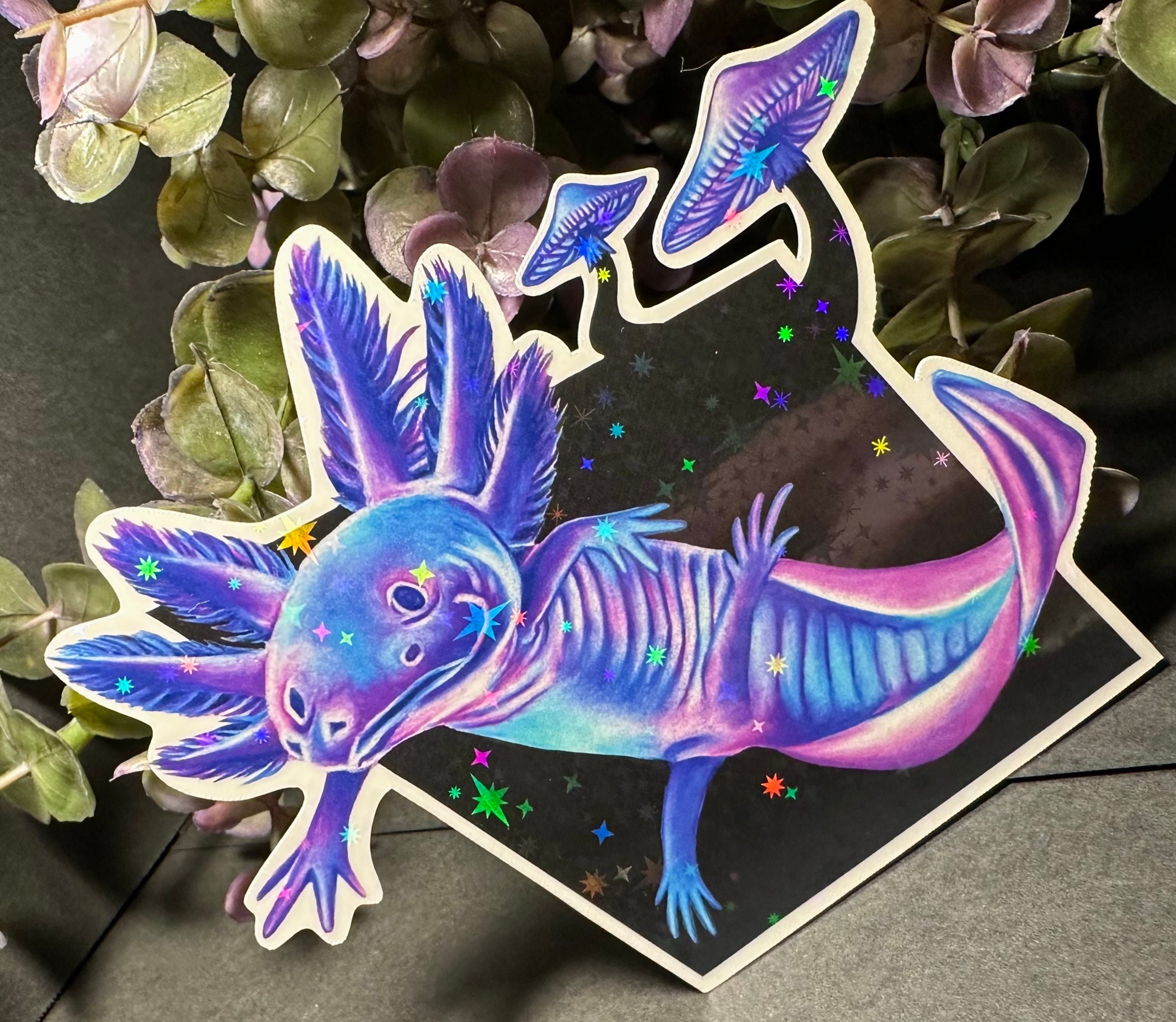 Axolotl Sticker - Sparkly Holographic - Etsy