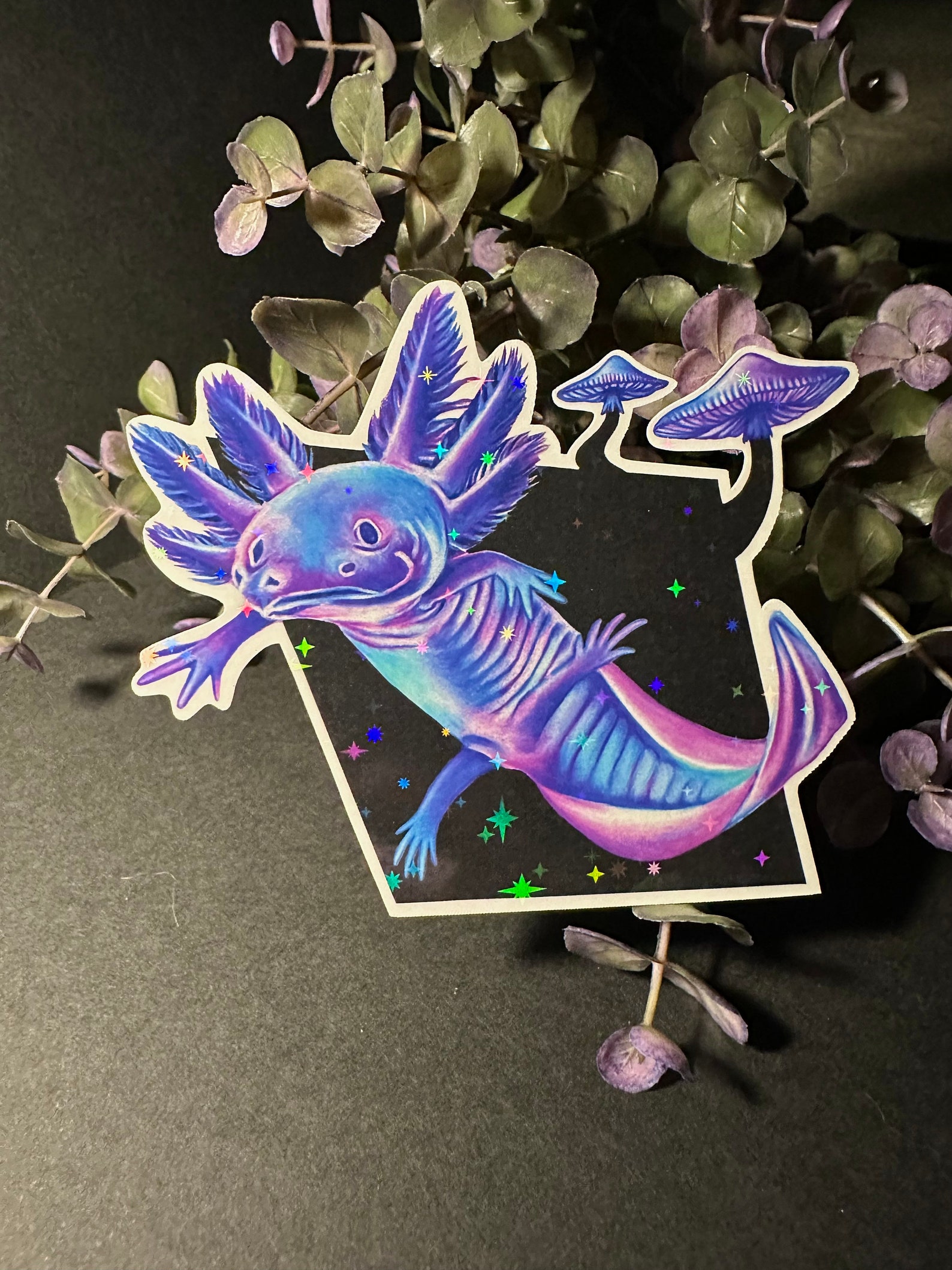 Axolotl Sticker - Sparkly Holographic - Etsy