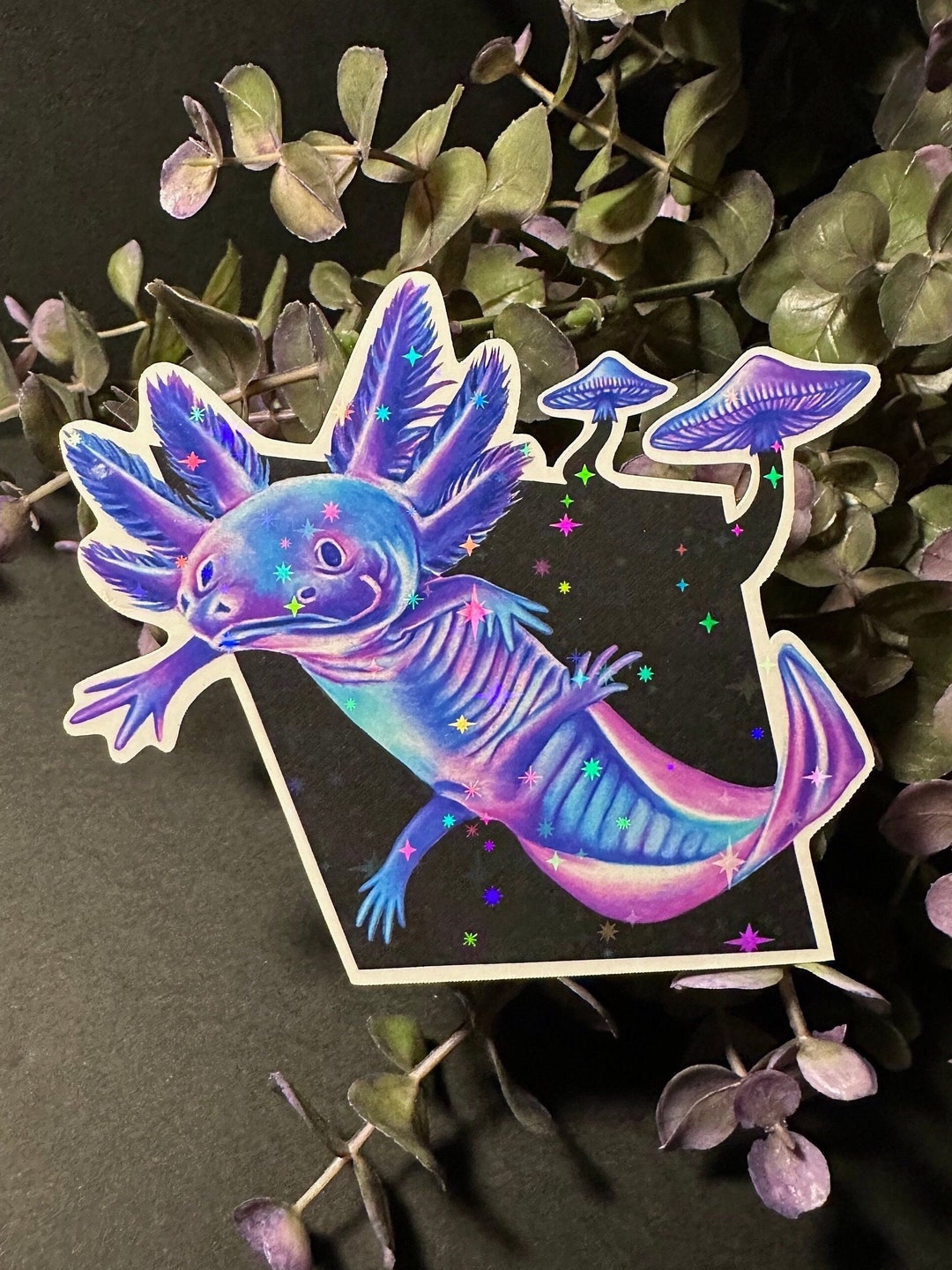 Axolotl Sticker - Sparkly Holographic - Etsy