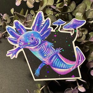 Axolotl Sticker - Sparkly Holographic - Etsy