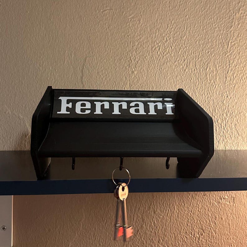 3D Printed Spoiler Key Holder | Unique F1 Wall Art With 3 Key Hooks ...