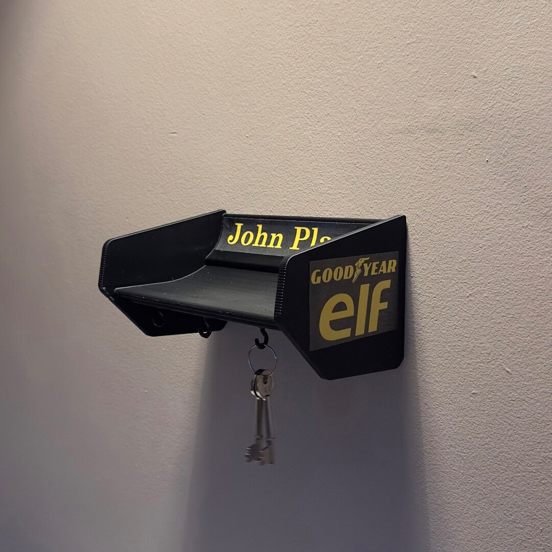 3D Printed Lotus 98T Spoiler Key Holder | Unique F1 Wall Art With 3 Key ...