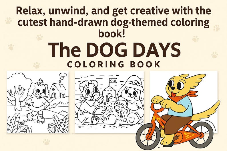 Dog Days Coloring Book – Cute Puppy and Dog Coloring Pages | Printable ...