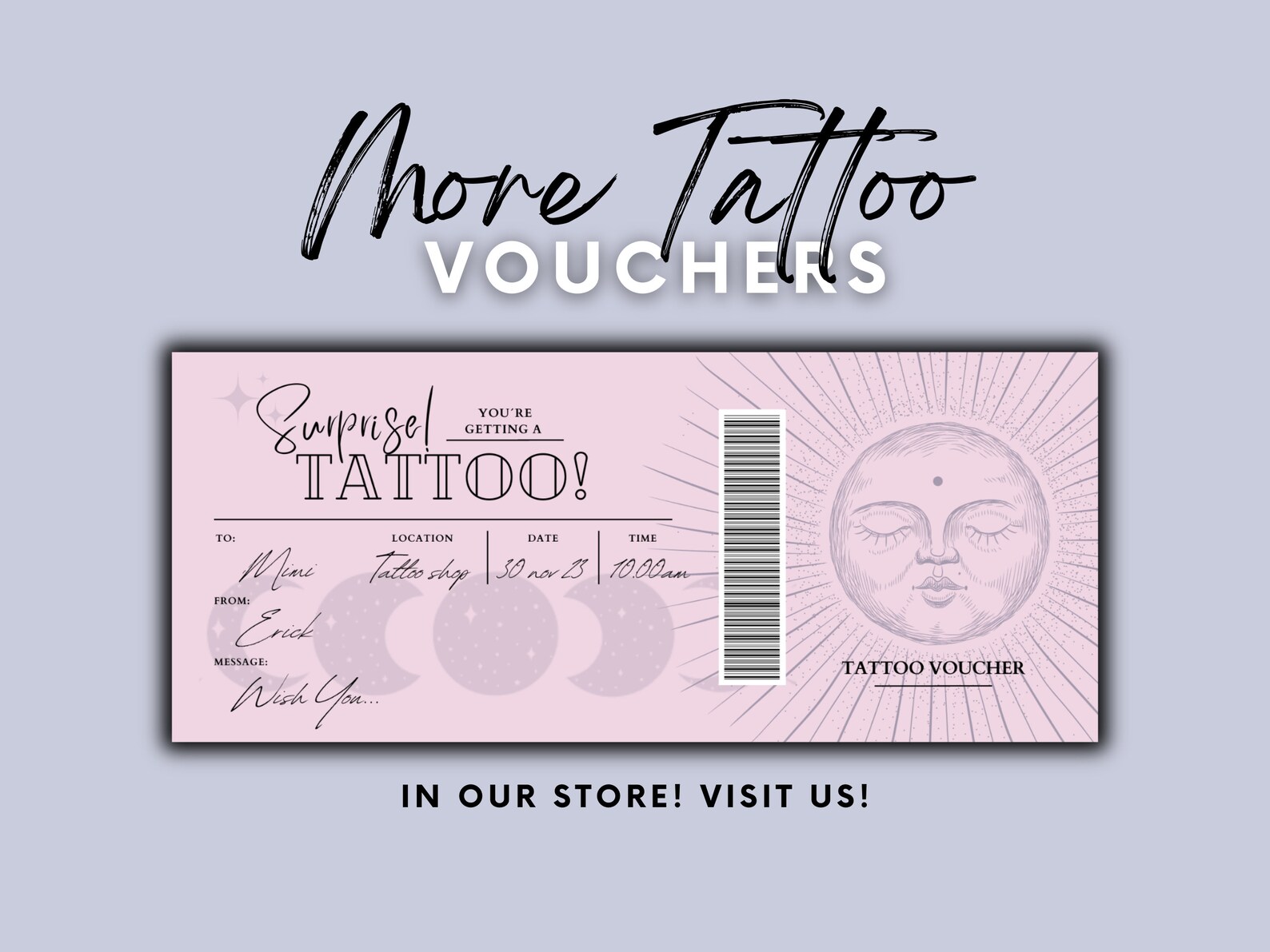 EDITABLE TATTOO GIFT Card |tattoo Ticket Template|tattoo Gift Voucher ...
