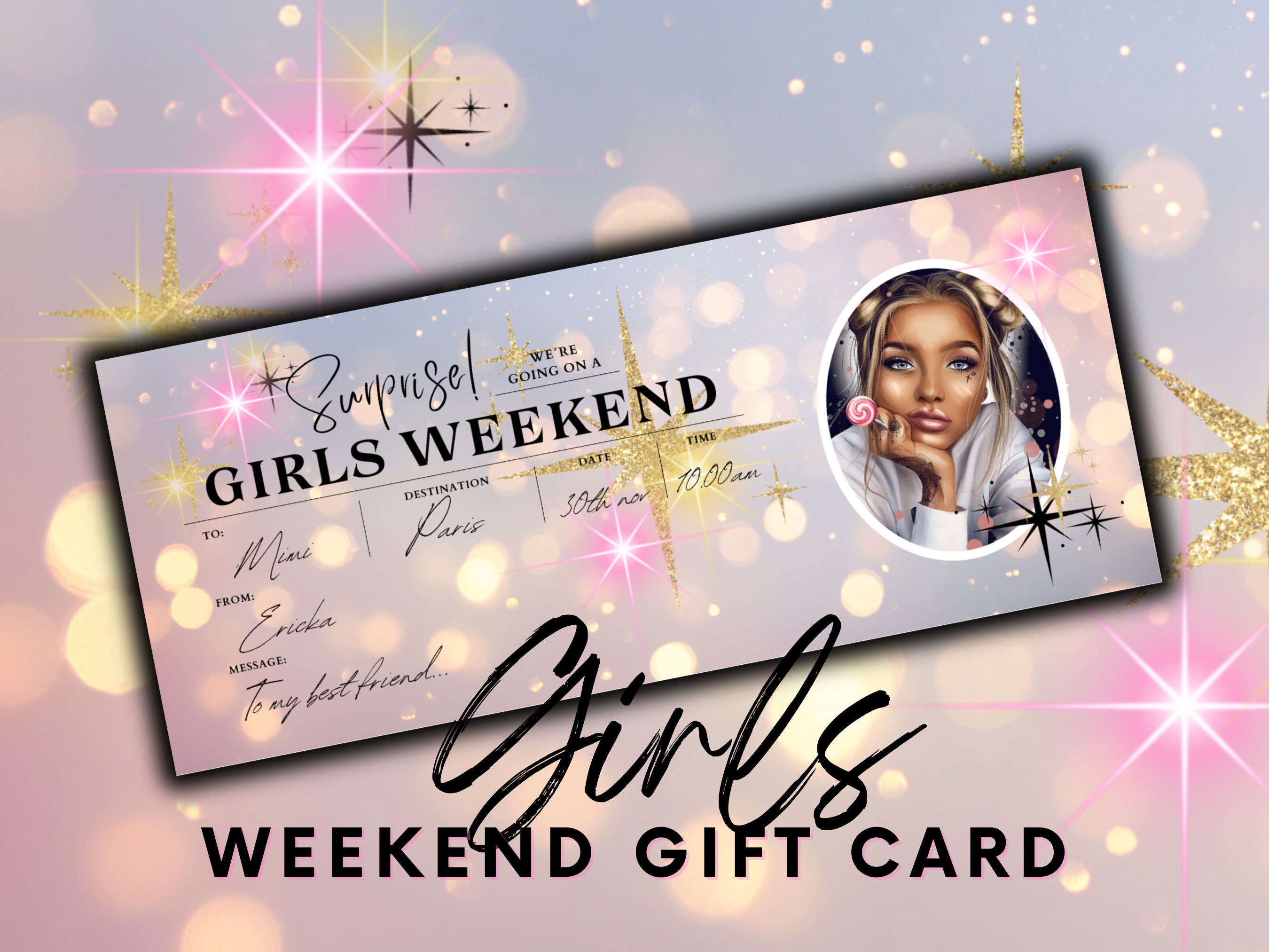 Editable Weekend Getaway Voucher Template| Surprise Trip Ticket ...