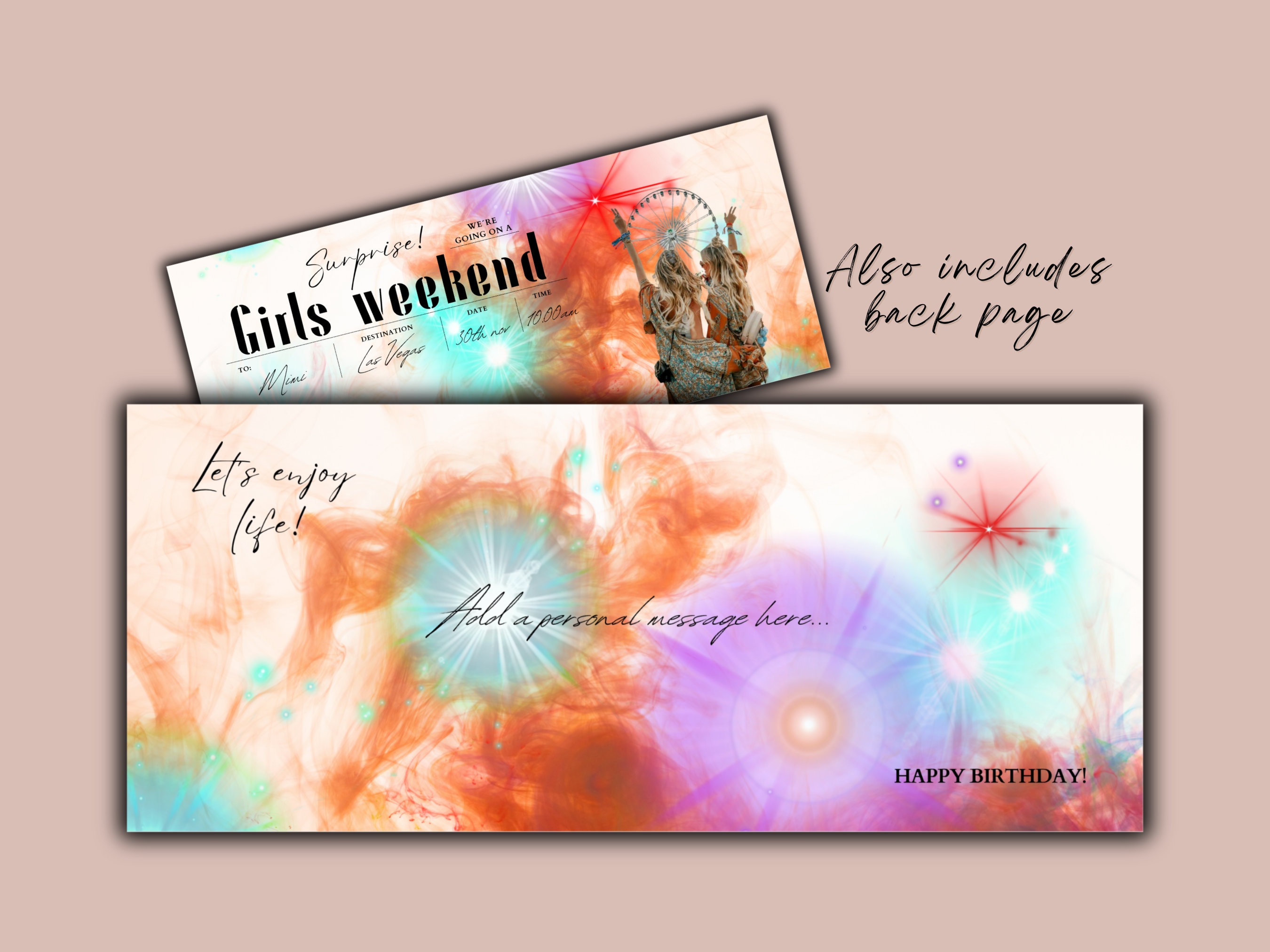 Editable Weekend Getaway Voucher Template| Surprise Trip Ticket ...
