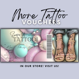 EDITABLE TATTOO GIFT Card |tattoo Ticket Template|tattoo Gift Voucher ...