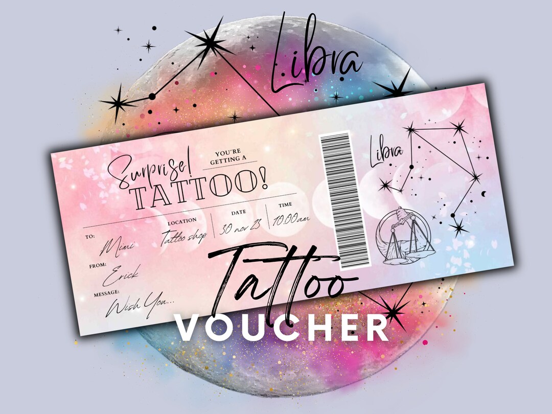 EDITABLE TATTOO GIFT Card |tattoo Ticket Template|tattoo Gift Voucher ...