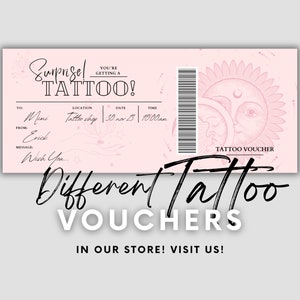 EDITABLE TATTOO GIFT Card |tattoo Ticket Template|tattoo Gift Voucher ...