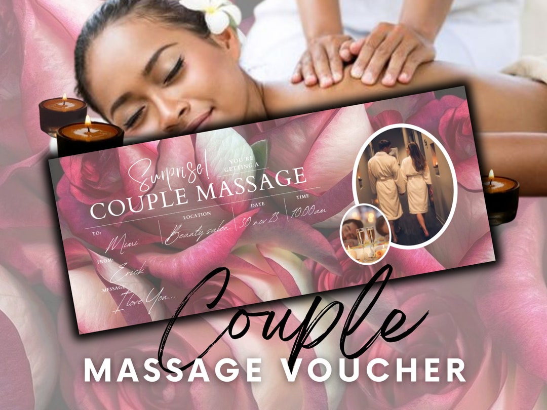 Massage Gift Certificate Template|instant Download|couple Gift Voucher ...