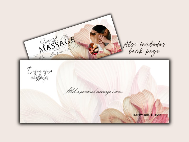 Massage Gift Certificate Template|instant Download|massage Gift Voucher ...