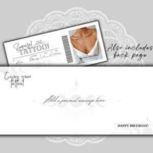 EDITABLE TATTOO GIFT Card |tattoo Ticket Template|tattoo Gift Voucher ...