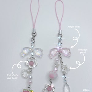 Pink Bow Keychain | Cute Keychain | Cat Paw Keychain | Phone Accessory ...