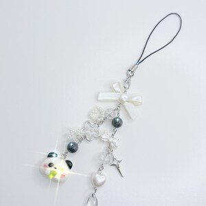 Kawaii Panda Phone Charm | Black Panda Keychain | Panda Bear Phone ...