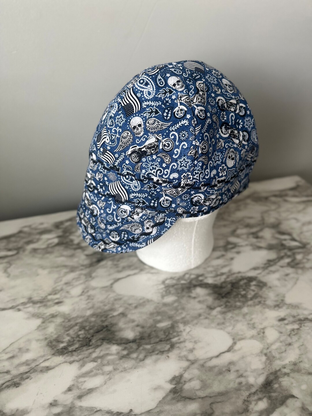 Blue Skull Biker Custom Welding Cap-pipefitter/steamfitter/welder - Etsy