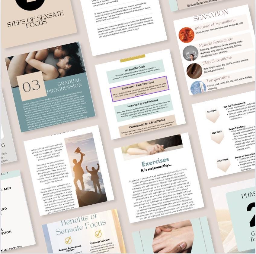 Sensate Focus Workbook: Couples Intimacy Exercises (digital Download ...