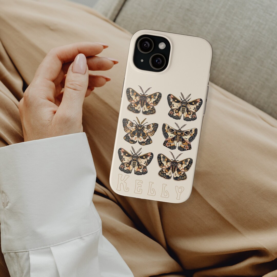 Customised Name Moths Phone Cover | Neutral Made to Order Custom ...
