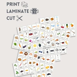 132 Food and Around the Kitchen Flashcards Printable PDF Montessori ...
