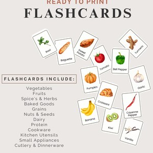132 Food and Around the Kitchen Flashcards Printable PDF Montessori ...