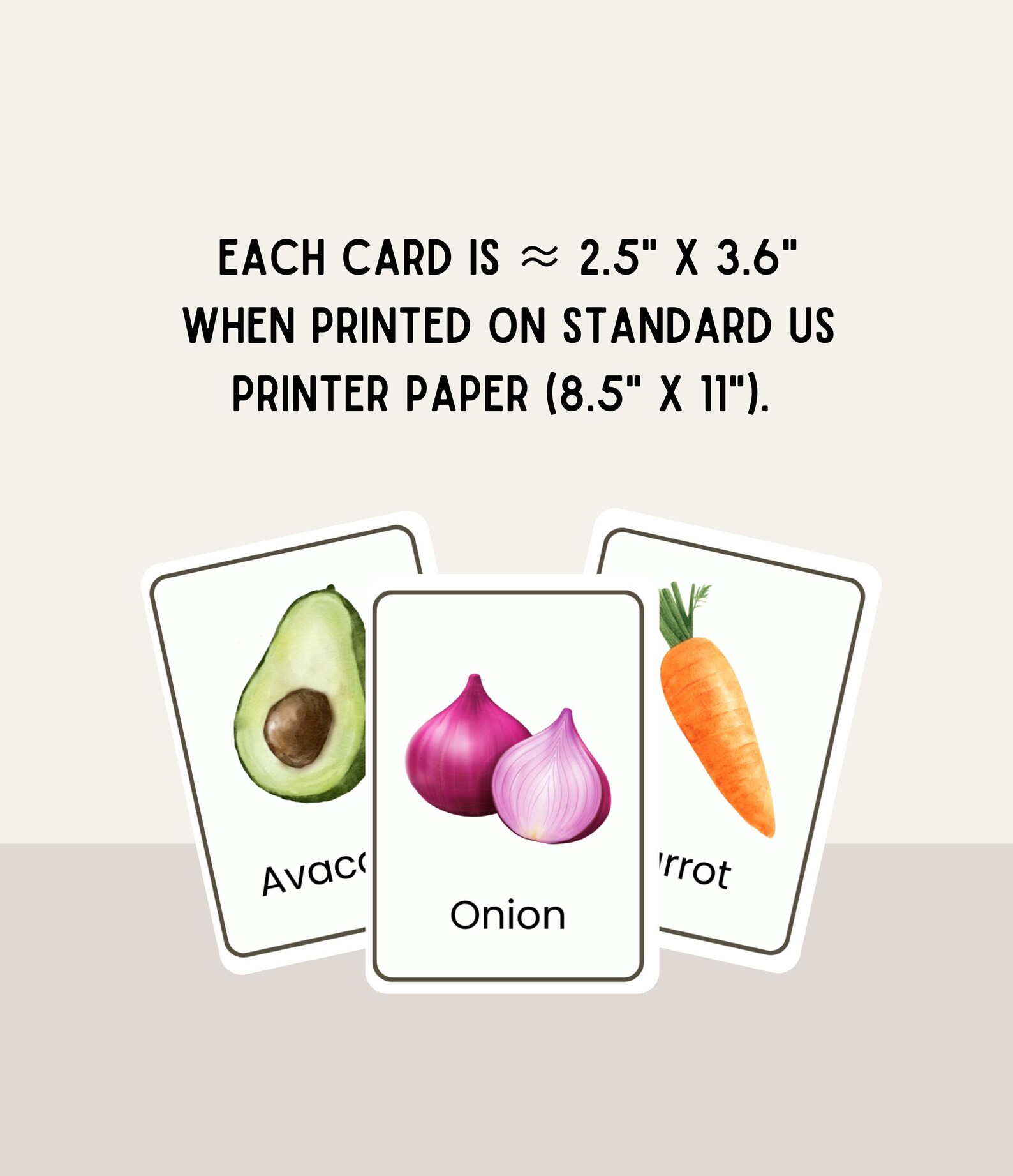 96 Food Flashcards Printable PDF Montessori Cards for Kids Preschool ...