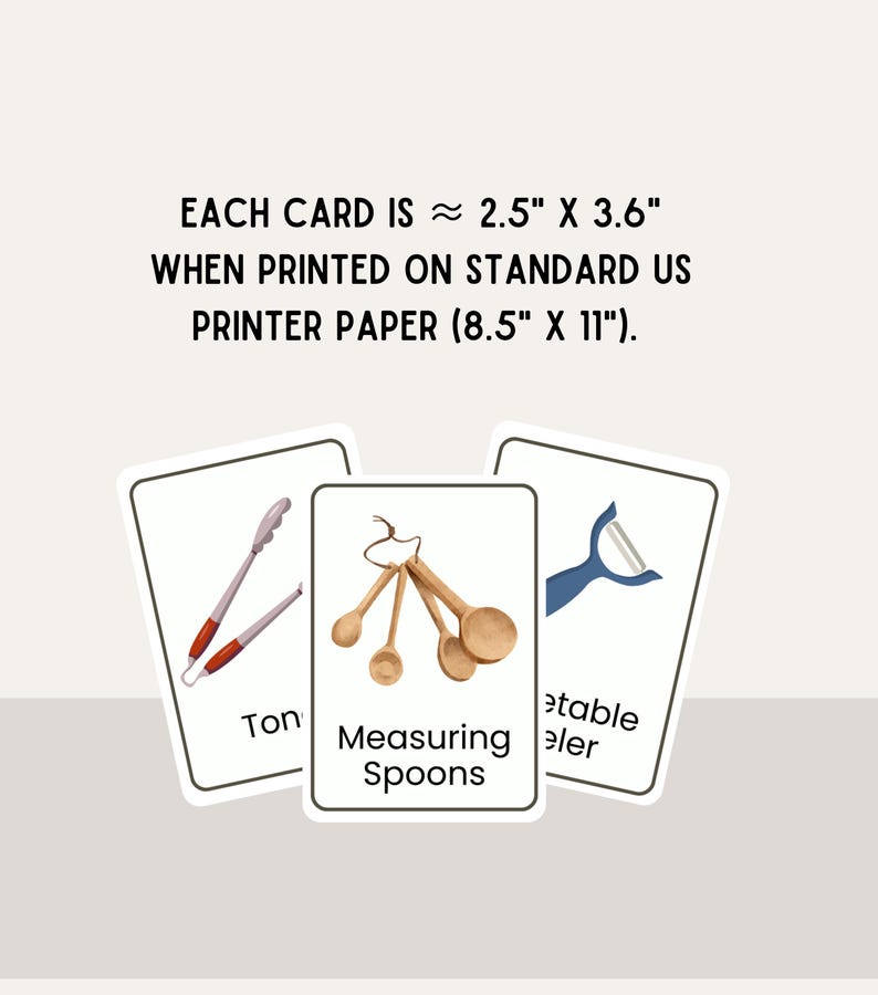 132 Food and Around the Kitchen Flashcards Printable PDF Montessori ...