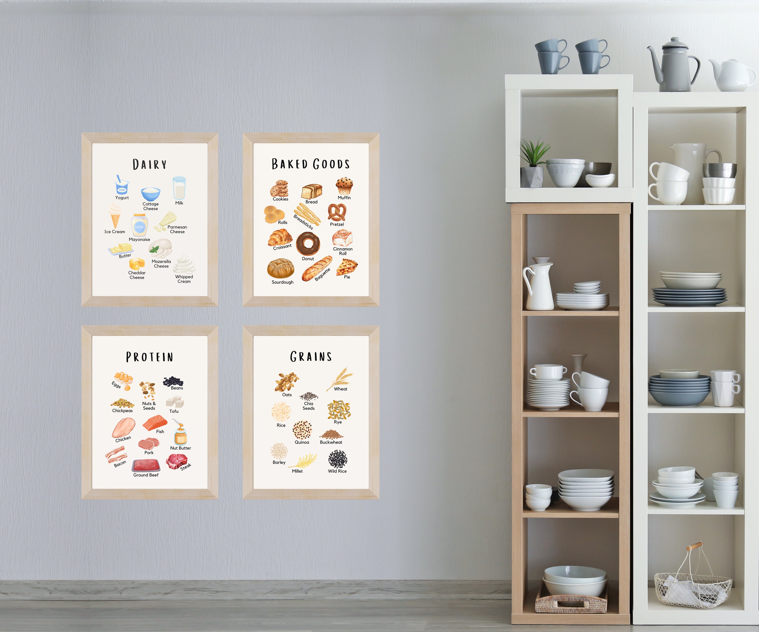 PRINTABLE Montessori Food Groups Posters Set of 8 Bundle for Preschool ...