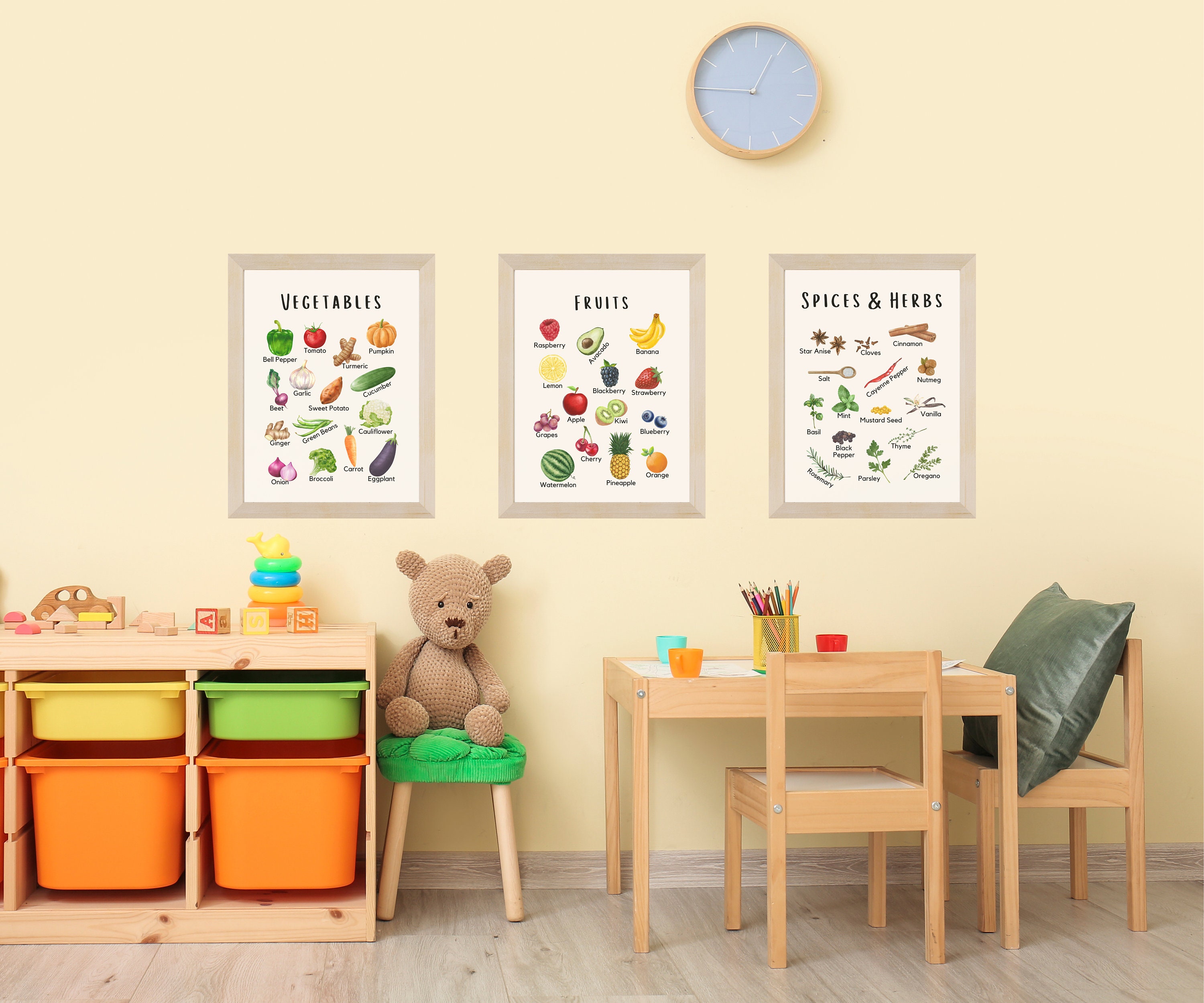 PRINTABLE Montessori Food Groups and Around the Kitchen Posters Set of ...