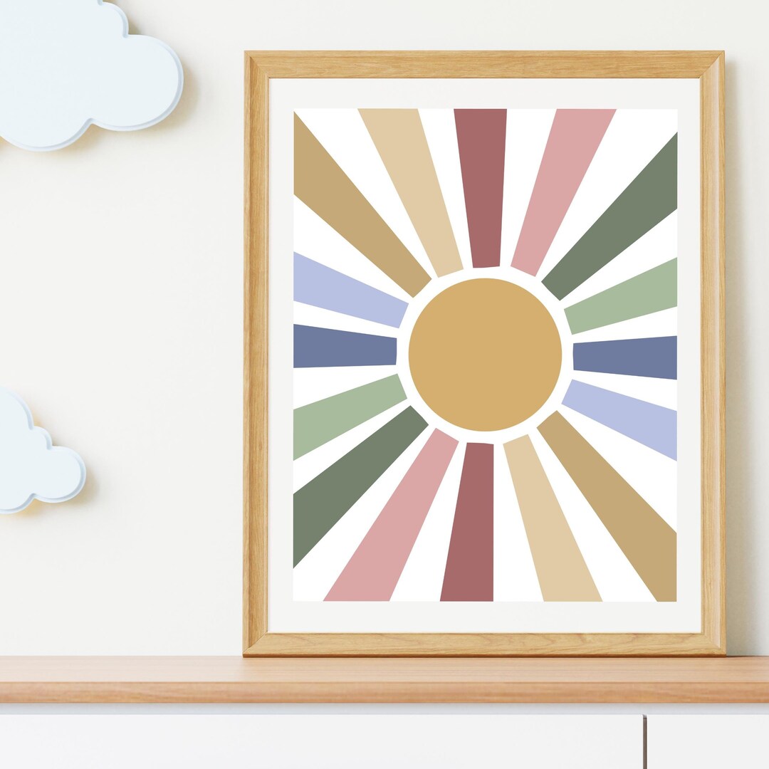 PRINTABLE Boho Sun Poster for Play Room Nursery Decor JPG Digital Wall ...