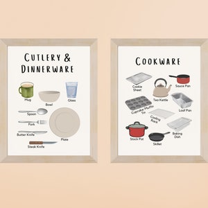 PRINTABLE Montessori Food Groups and Around the Kitchen Posters Set of ...