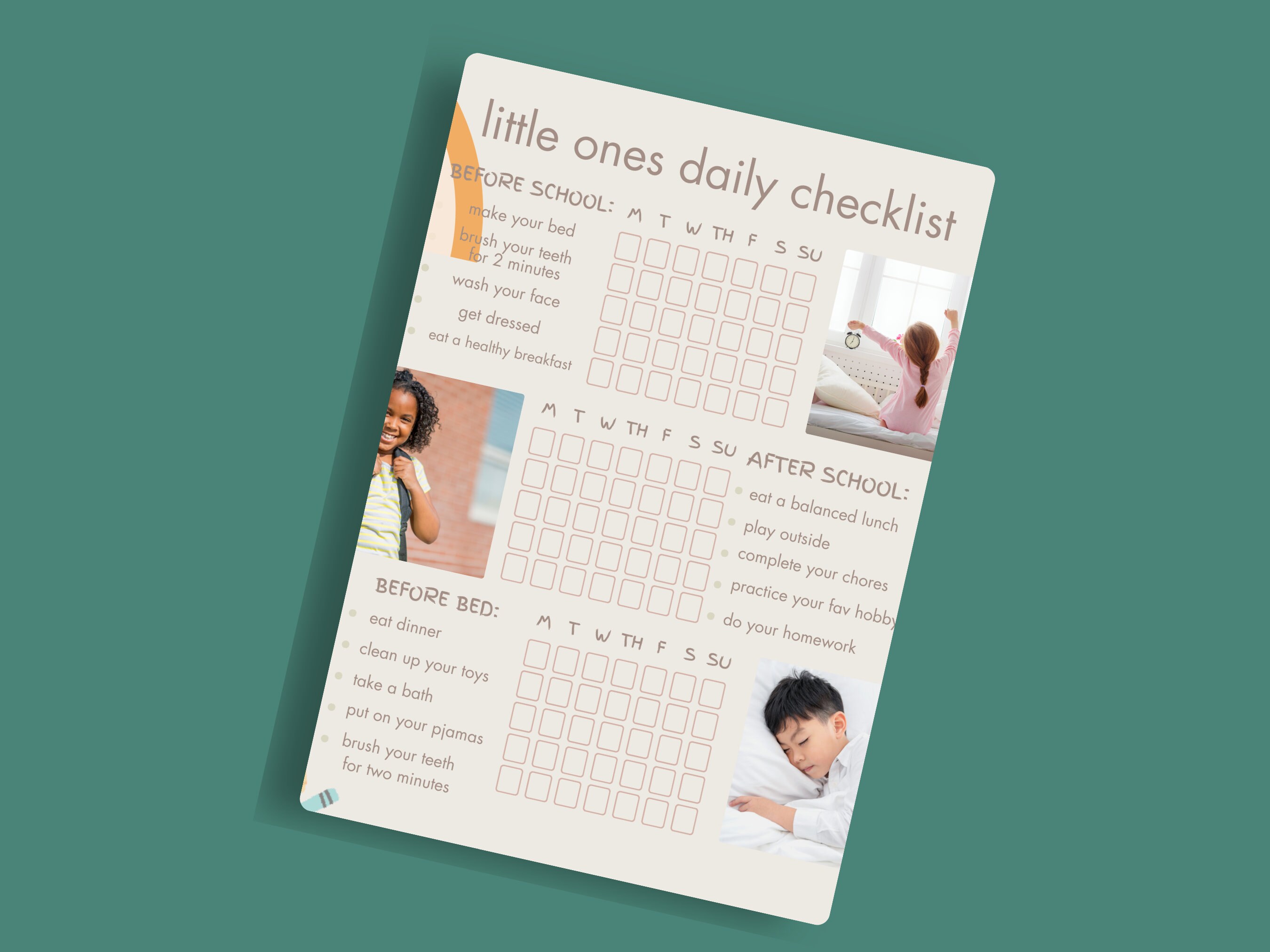 Editable Chore Chart for Kids | Minimalist | Daily Weekly Schedule ...