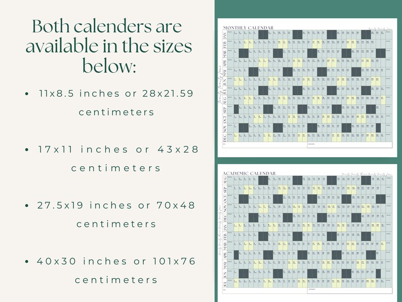 2024 Monthly 2023-2024 Academic Planner Calendar in Landscape| Blue ...