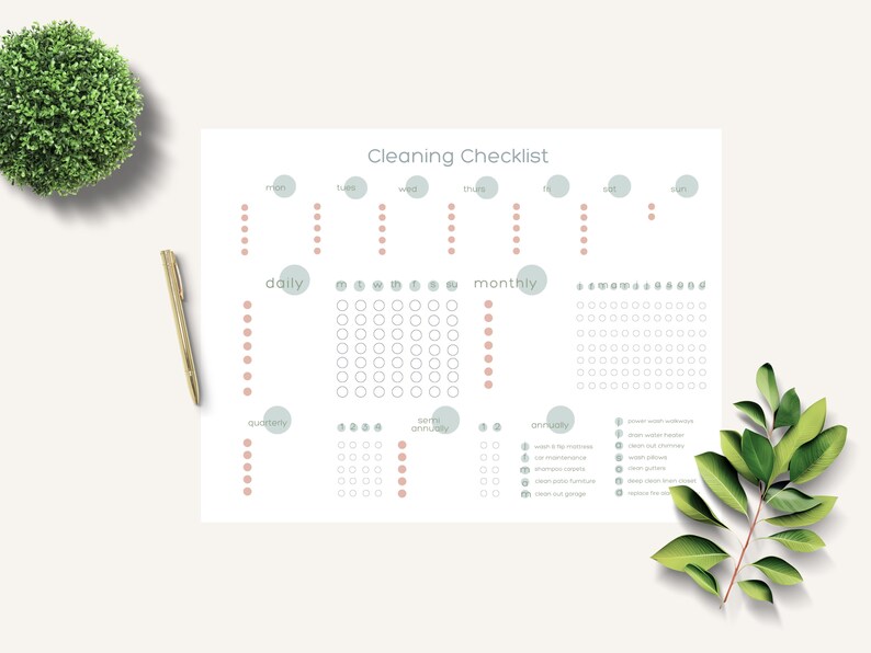 Editable Cleaning Planner, Simple, Cleaning Checklist, House Chore ...