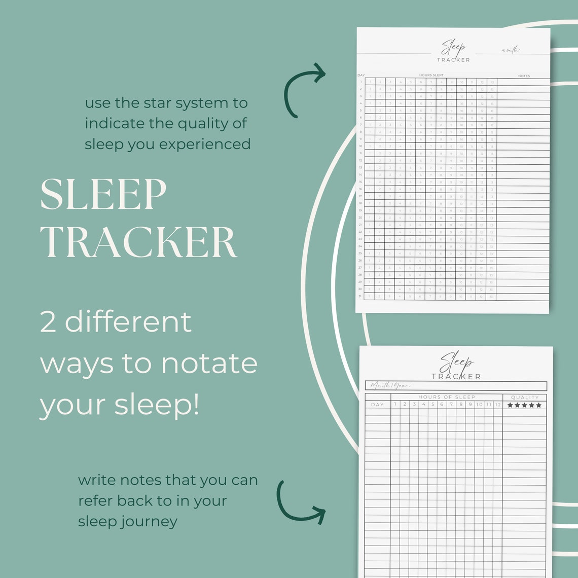 Sleep Tracker Printable | Grey Neutral | Monthly Sleep Log | Sleep ...