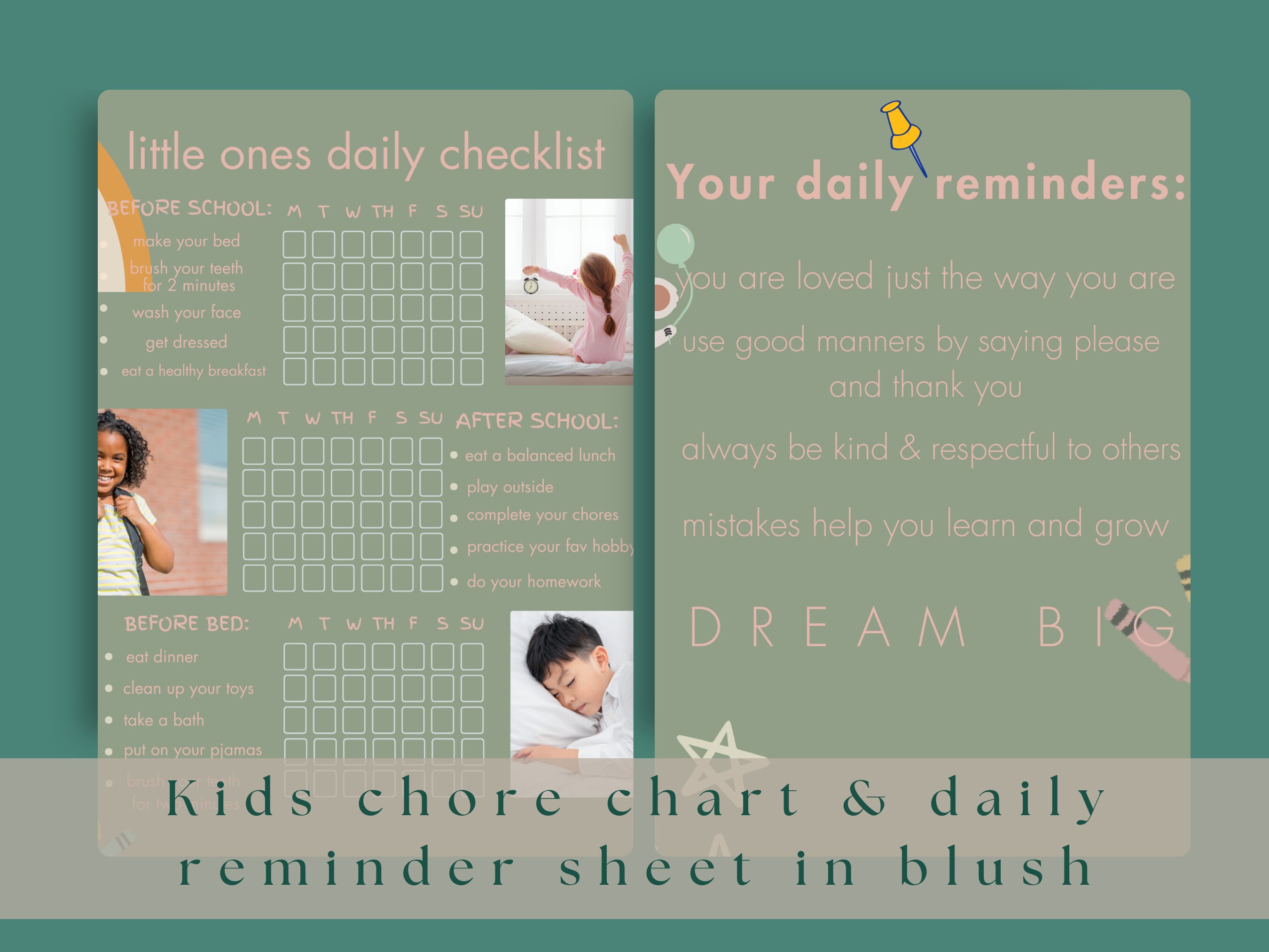 Editable Chore Chart for Kids Simple Daily Weekly Schedule Chore List ...
