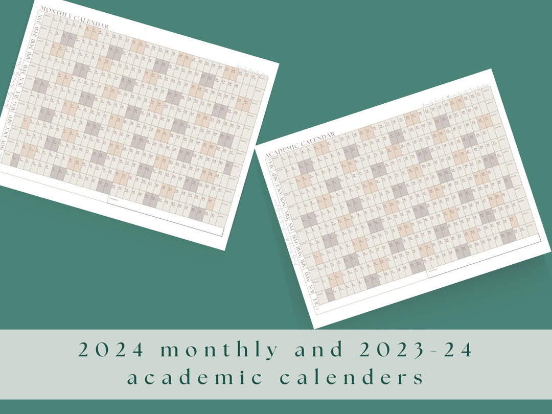 2024 Monthly 2023-2024 Academic Planner Calendar in Landscape ...
