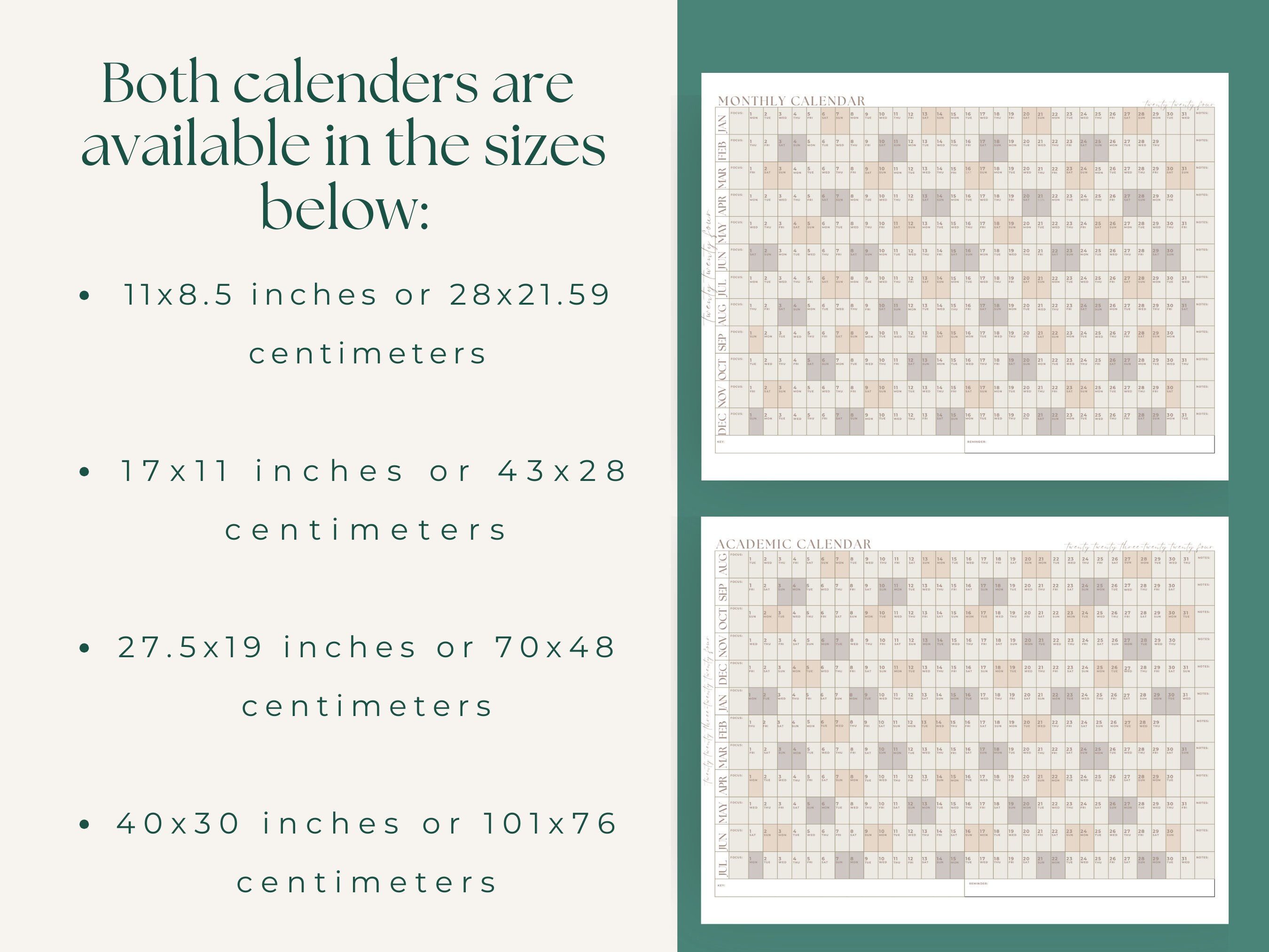 2024 Monthly 2023-2024 Academic Planner Calendar in Landscape ...