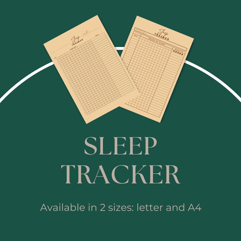 Sleep Tracker Printable Gold Monthly Sleep Log Sleep Quality Journal ...