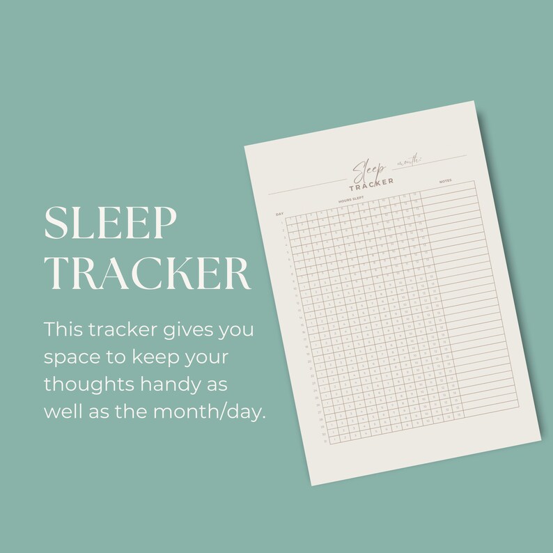 Sleep Tracker Printable | Minimalist | Monthly Sleep Log | Sleep ...