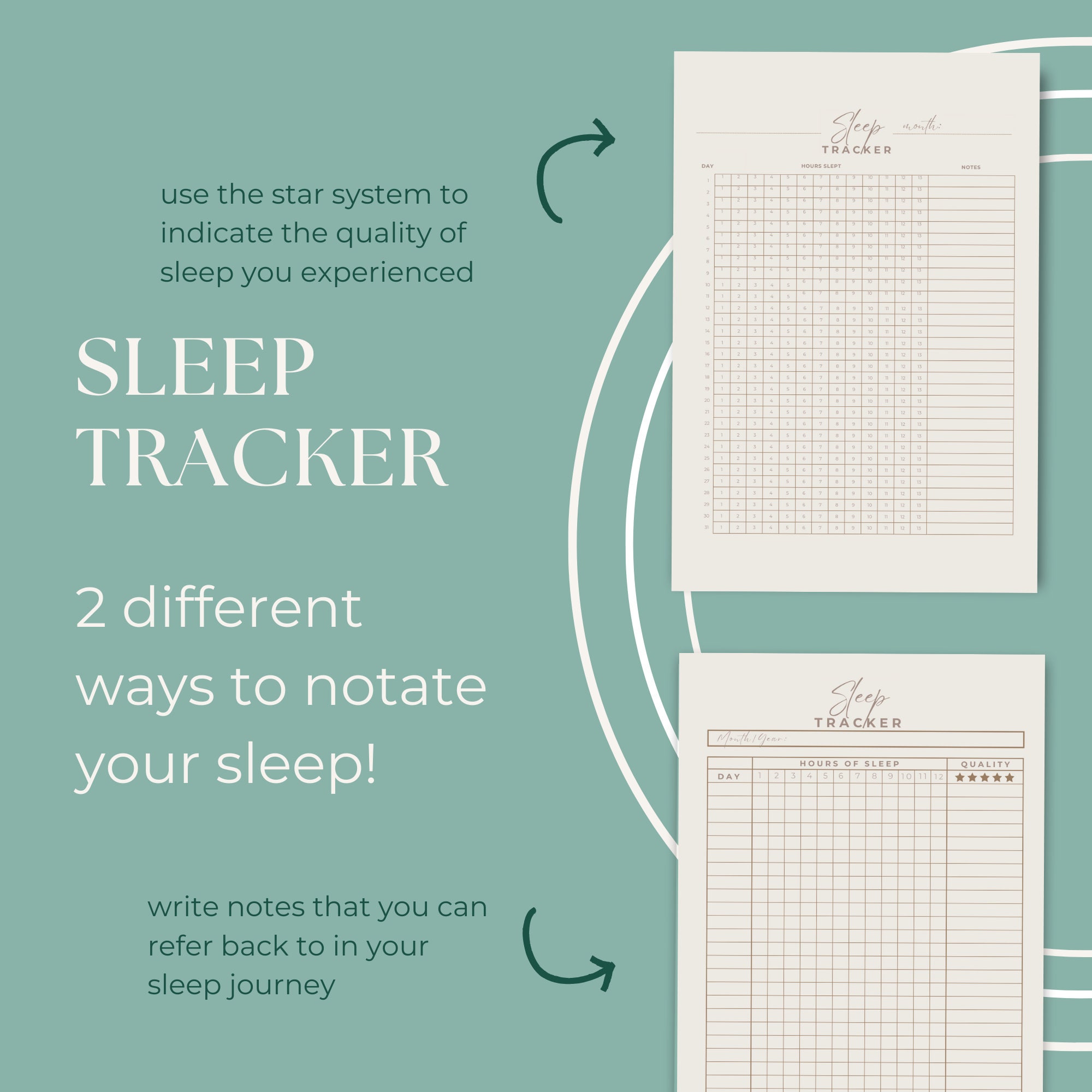 Sleep Tracker Printable | Minimalist | Monthly Sleep Log | Sleep ...