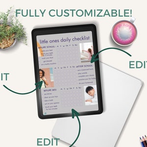 Editable Chore Chart for Kids | Purple | Daily Weekly Schedule | Chore ...