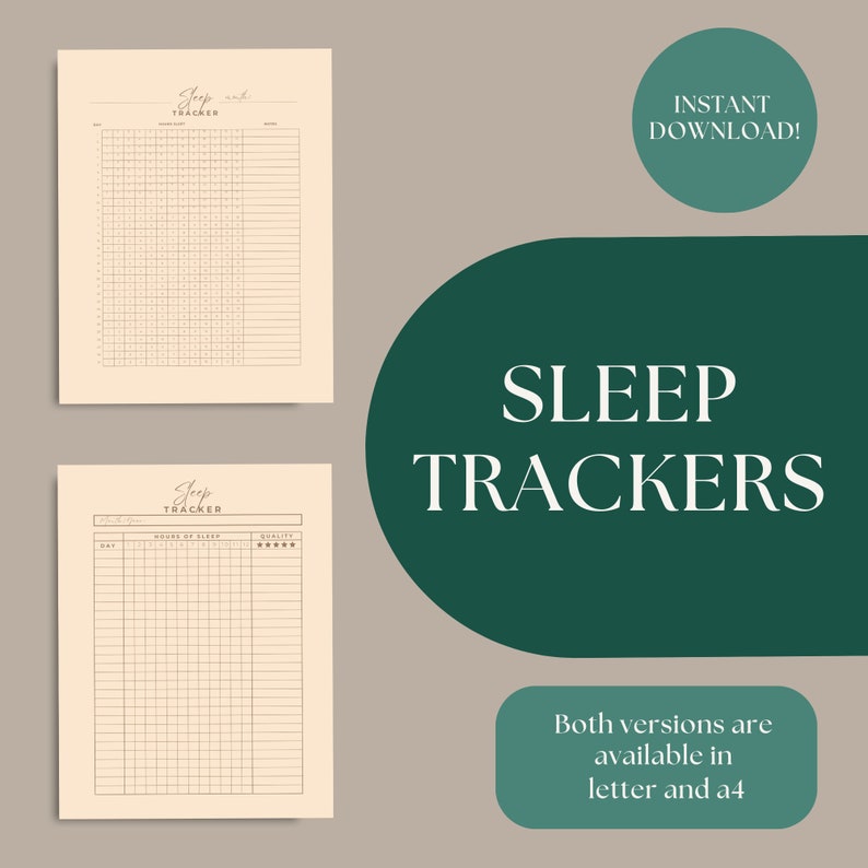 Sleep Tracker Printable | Neutral | Monthly Sleep Log | Sleep Quality ...