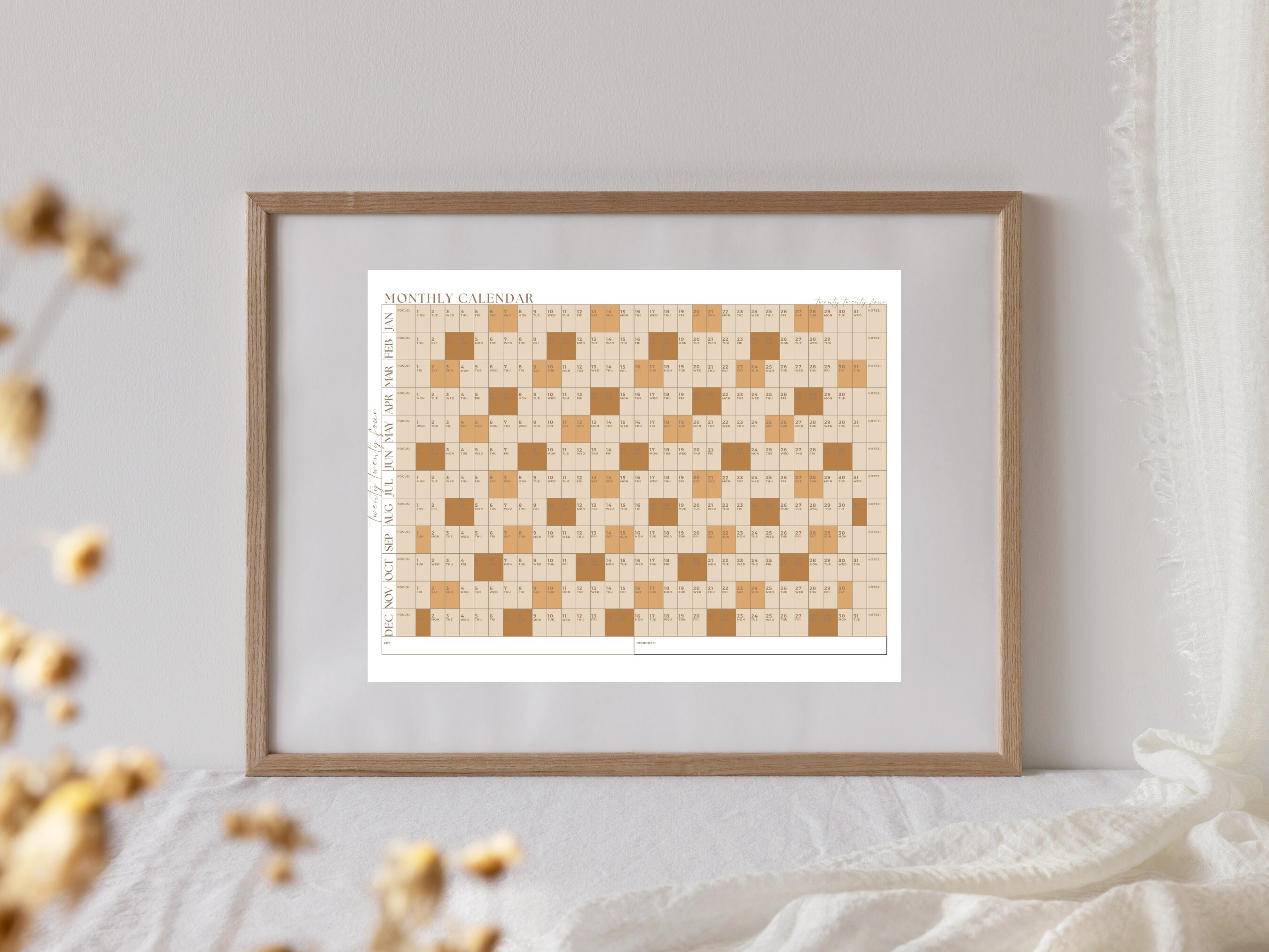 2024 Monthly 2023-2024 Academic Planner Calendar in Landscape| Neutral ...